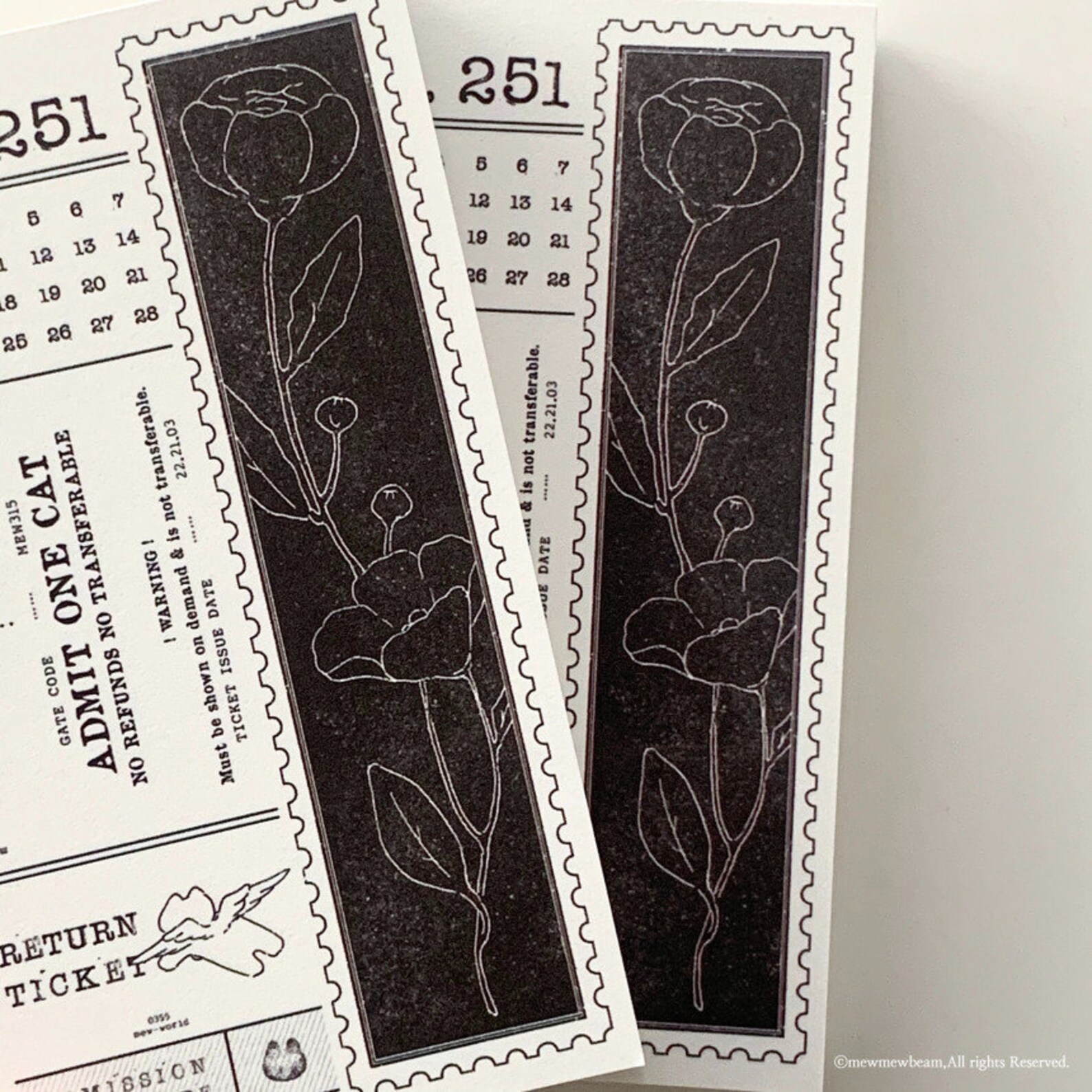 Mewmewbeam Black and White Vintage Tickets Paper Pad Poppy - Etsy