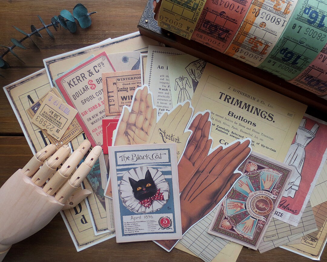 Ephemera Kit for Junk Journaling, Vintage Collection G, Paper Pack ...