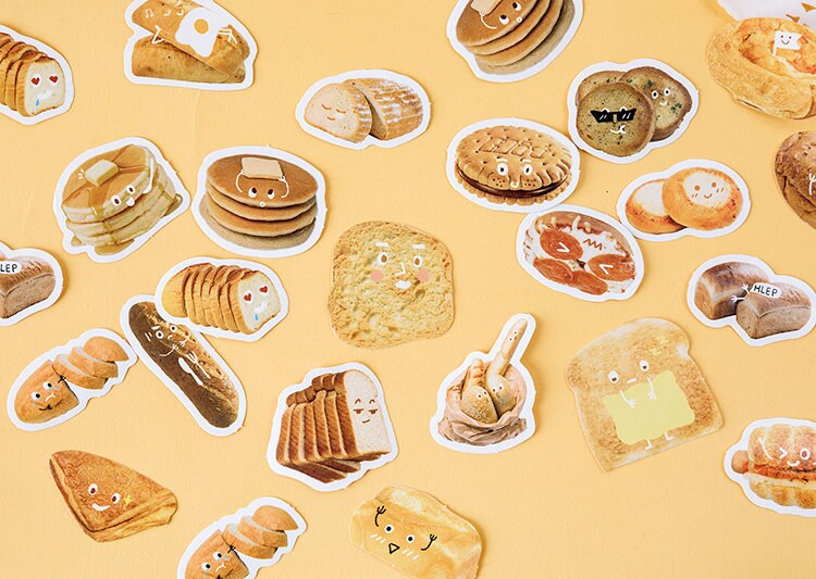 Bread and Toast Box Sticker Set Bakery Foods Illustration | Etsy