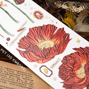 Tape Sample, Red and White Poppy Flower Masking Tape, Reco Studio ...