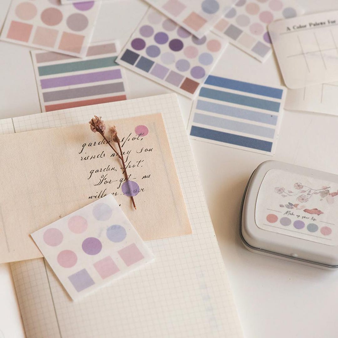 MU Lifestyle Color Palette Tin Can Stickers, Color Coordinated Basic ...