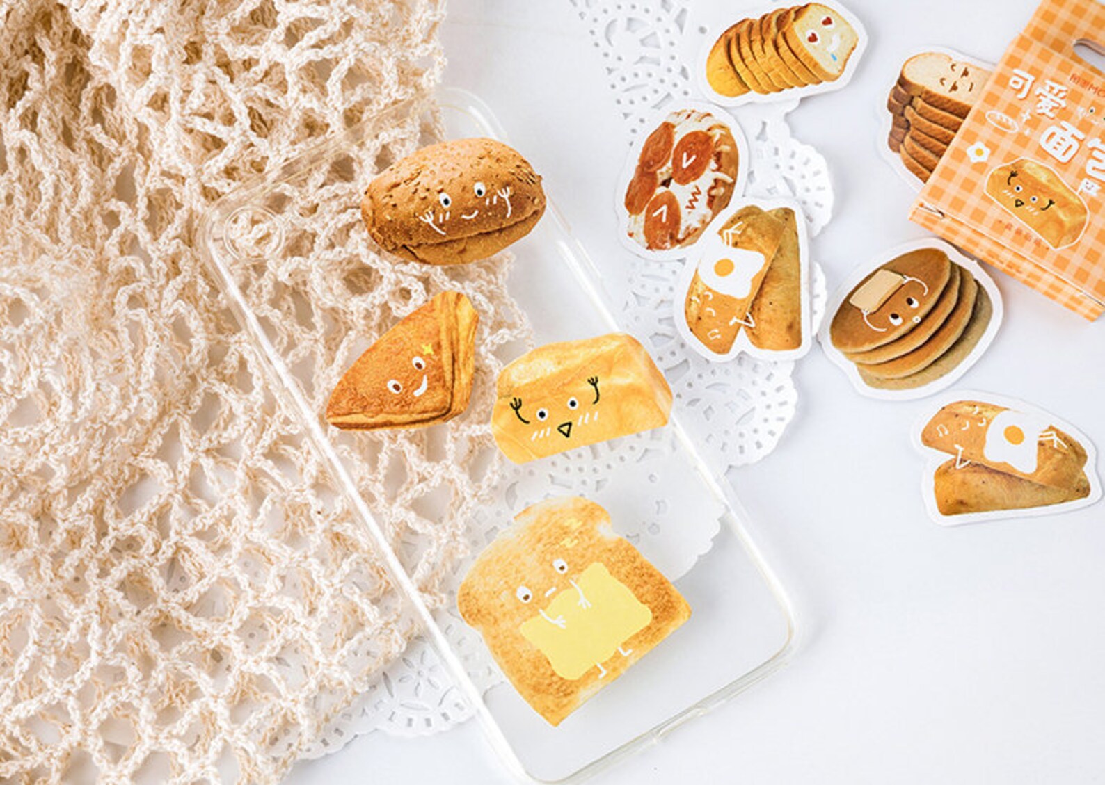 Bread and Toast Box Sticker Set, Bakery Foods Illustration Planner ...