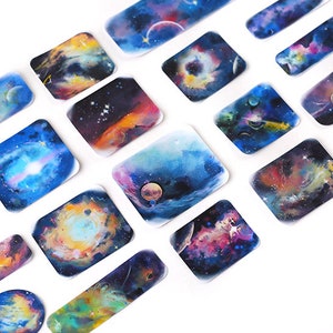 Galaxy Themed Stickers Pack, Space Sticker Set, Nebula, Milky Way ...