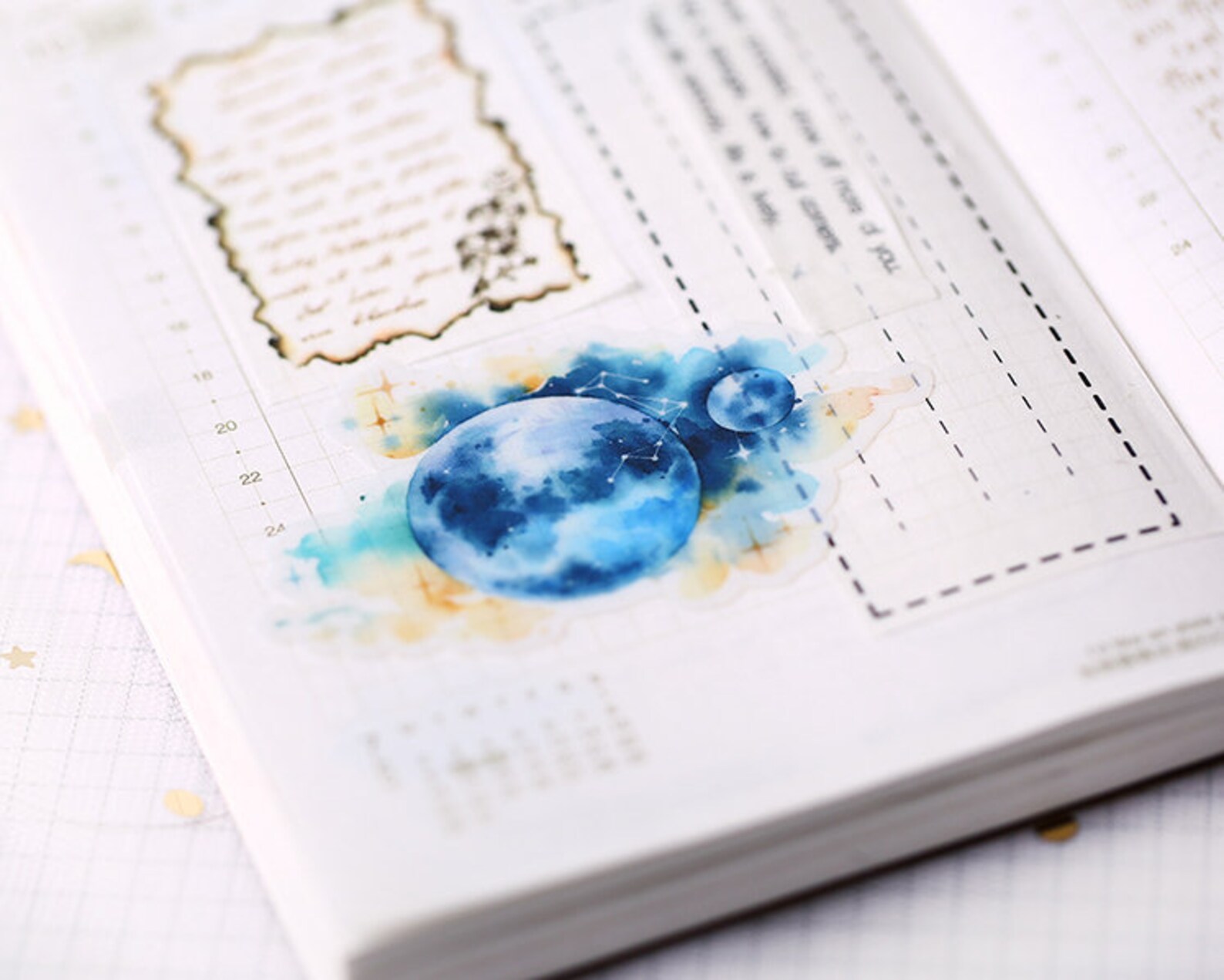 Planets Themed Stickers Pack Space Sticker Set Galaxy Moon | Etsy