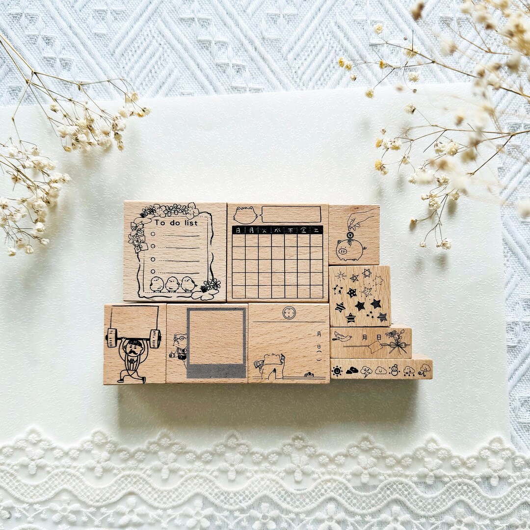 Journal Label Rubber Stamps, Planner Tracker, Calendar, Money Tracker ...