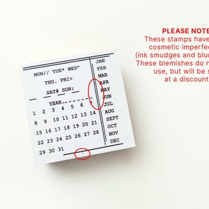 CLEARANCE ** Planner Tracker Rubber Stamp, Calendar Stamp, Week ...