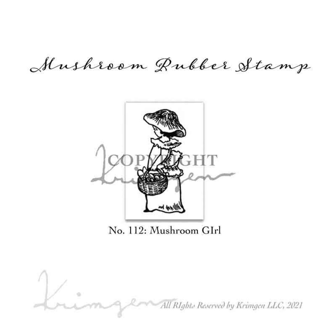 Krimgen Assorted Rubber Stamp Girl in Flowers Mushroom - Etsy