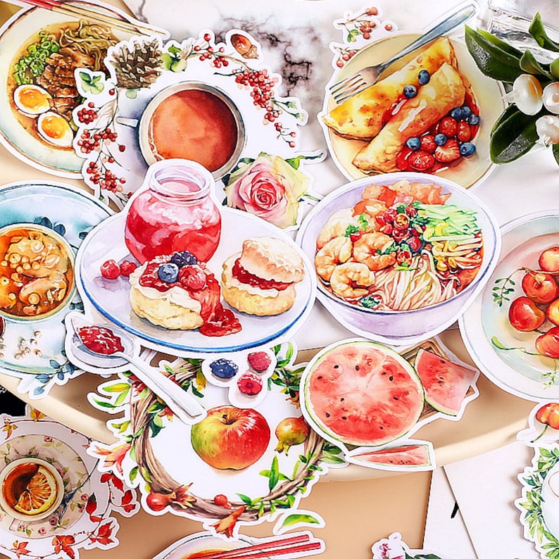 Food Sticker Pack, Breakfast Around the World Planner Stickers, Vinyl ...