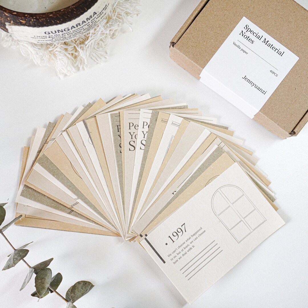 Special Material Notes Memo Paper Set, Basic Neutral Tone Design ...