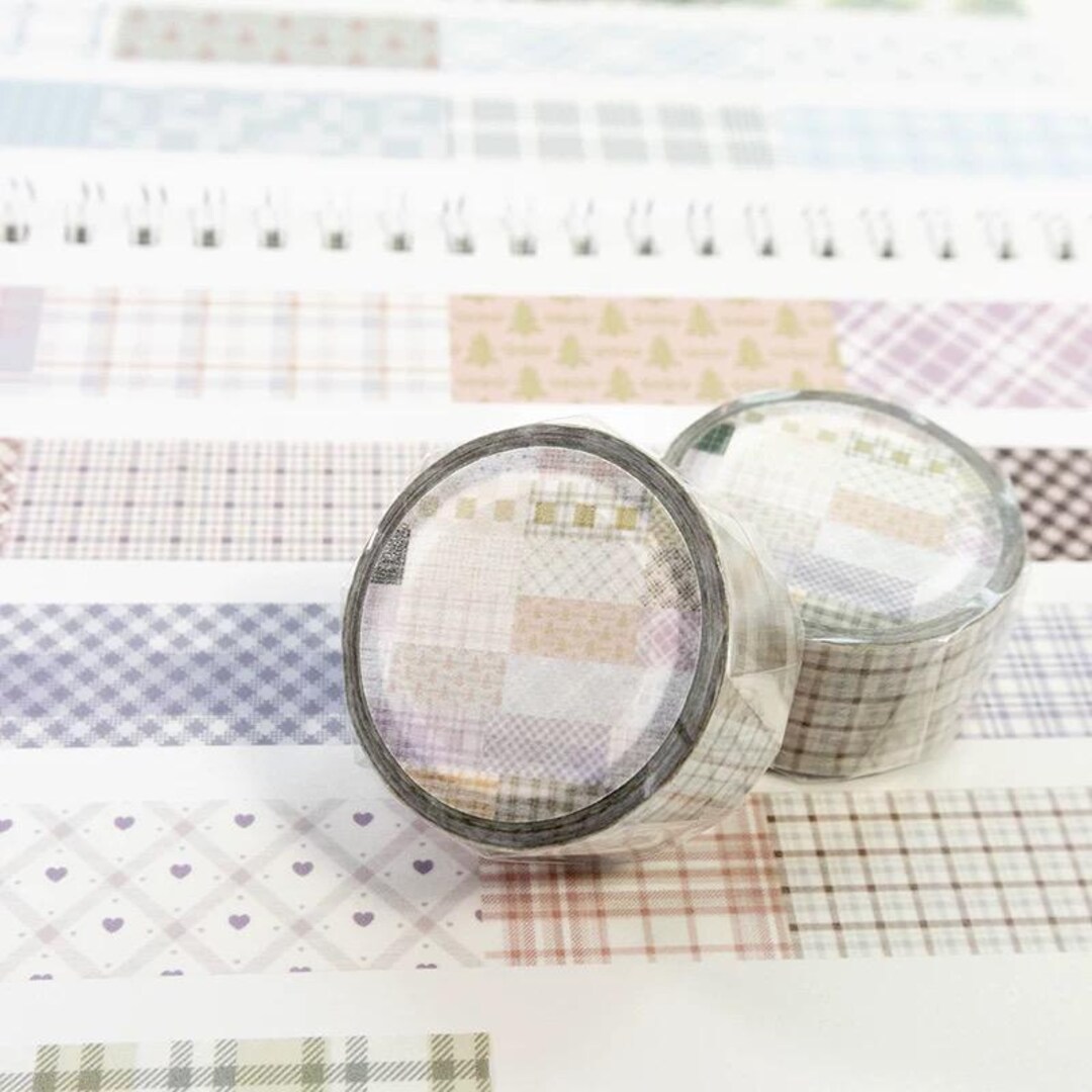 Grid Patterns 1 Masking Tape, Pastel Grid and Plaid Fabric Design Washi ...