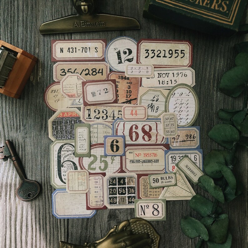 Vintage Number Labels and Tags Stickers Pack Label Stickers - Etsy