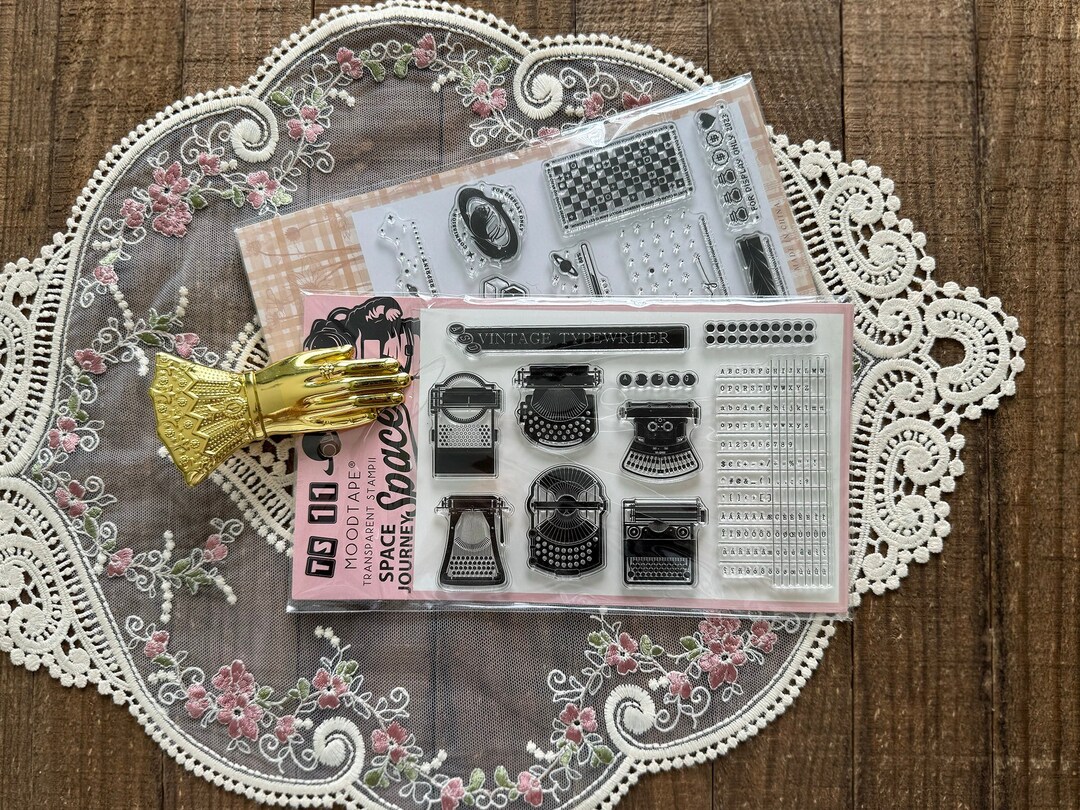 Typewriter and Keyboard Acrylic Stamp Set, Vintage Typewriter Stamps ...