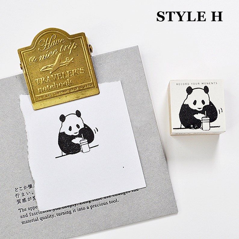 Panda Wooden Stamps Panda's Daily Life Rubber Stamps - Etsy