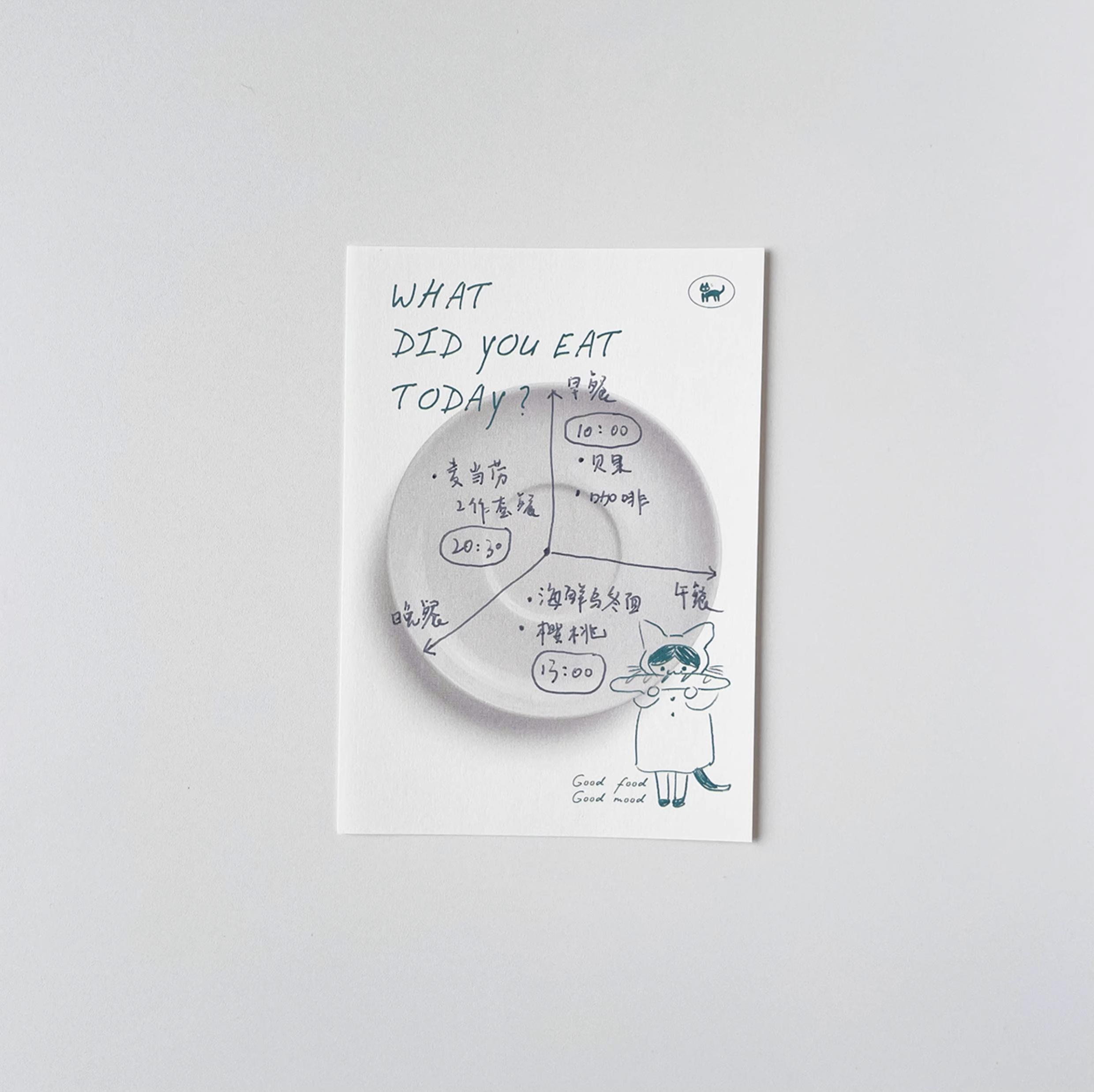 Eat Well Memo Pad, Nekocha Original Design, Food Diary, Breakfast, Food ...