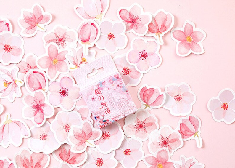 Cherry Blossom Stickers Set Flower Themed Stickers Pack - Etsy