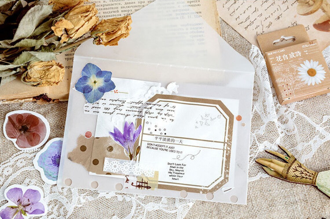 Pressed Flowers Stickers Set Dried Flowers Stickers Pack | Etsy