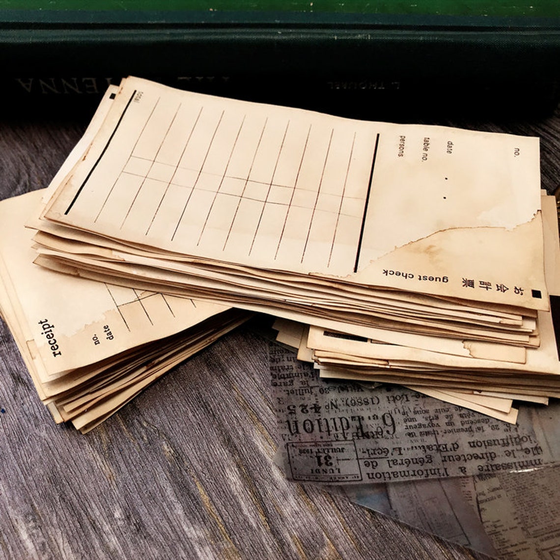 Coffee Stained Receipt Prints Vintage Restaurant Receipt - Etsy