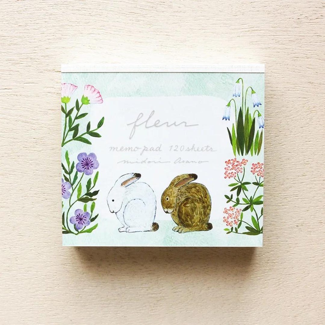 120PCS Fleur Memo Block, Bunny Rabbit, Cozyca, Midori Asano ...