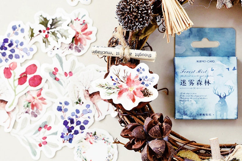 Forest Mist Sticker Set Forest Animals Stickers Box Set Fox | Etsy