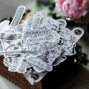 88PCS Industrial Drawing Translucent Stickers Pack Vintage - Etsy
