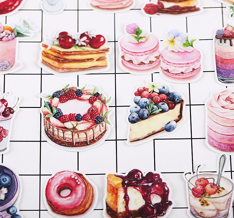 Dessert Sticker Pack Cake Sweets Pie Stickers Macaron - Etsy
