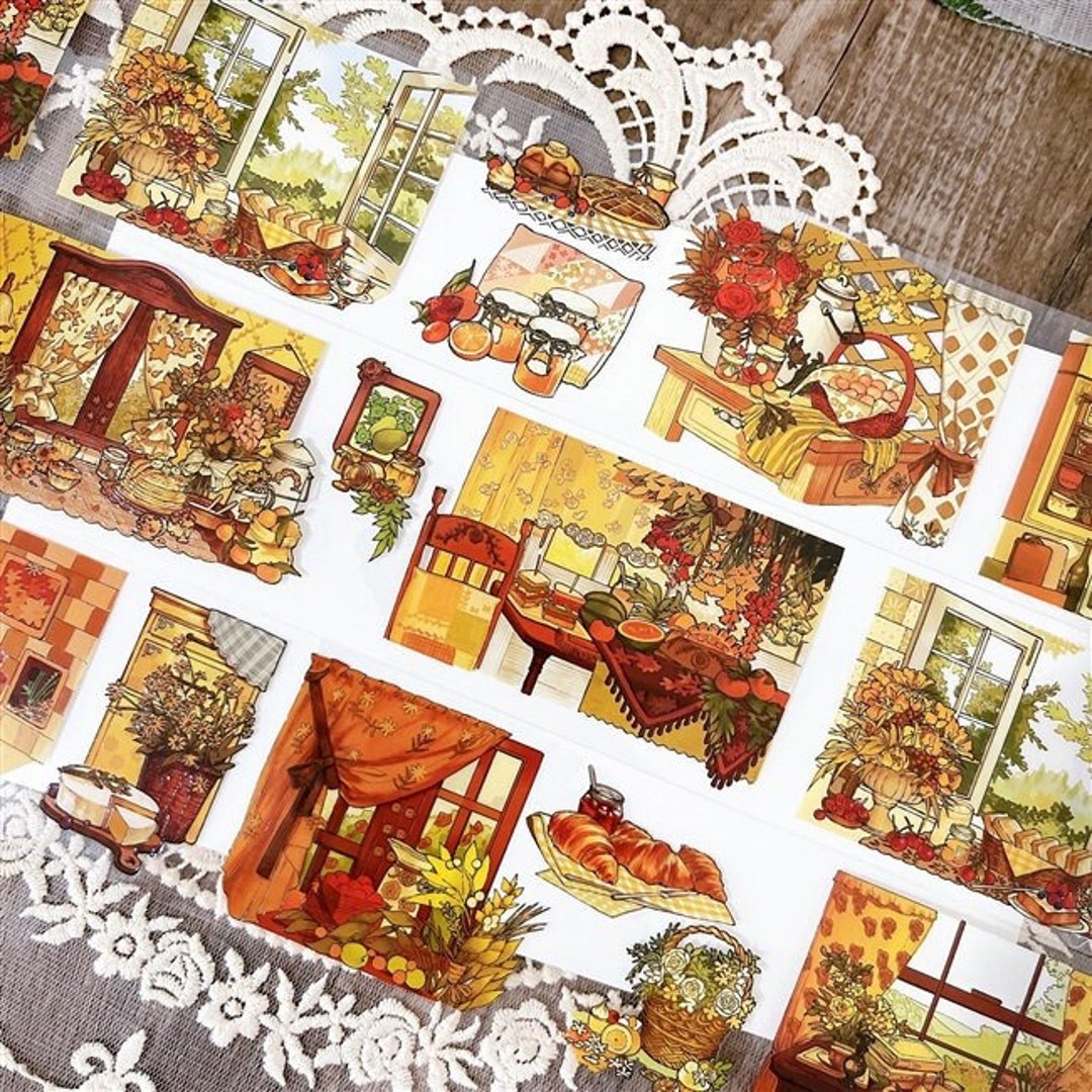 Backyard Window Masking Tape, Extra Wide Fall Landscape Washi and PET ...