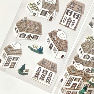 Cat House Stickers Sheet, Green Leaf Emboss, Mewmewbeam Kiss-cut ...