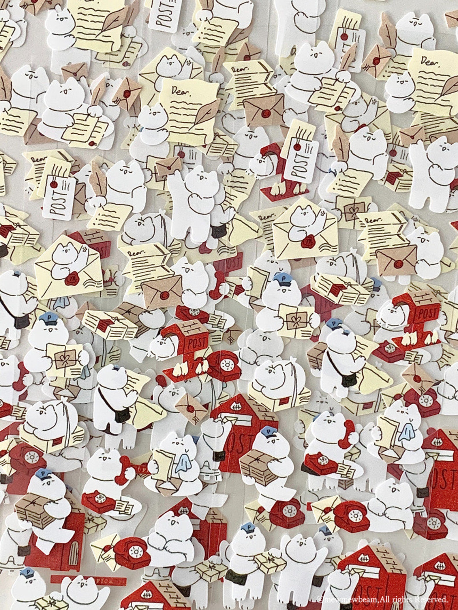 Postman Stickers Sheet Cat Post Office Mewmewbeam Kiss-cut - Etsy