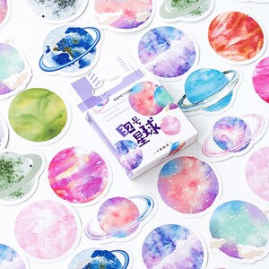 Planets Sticker Set, Space and Galaxy Themed Stickers Pack, Creative ...