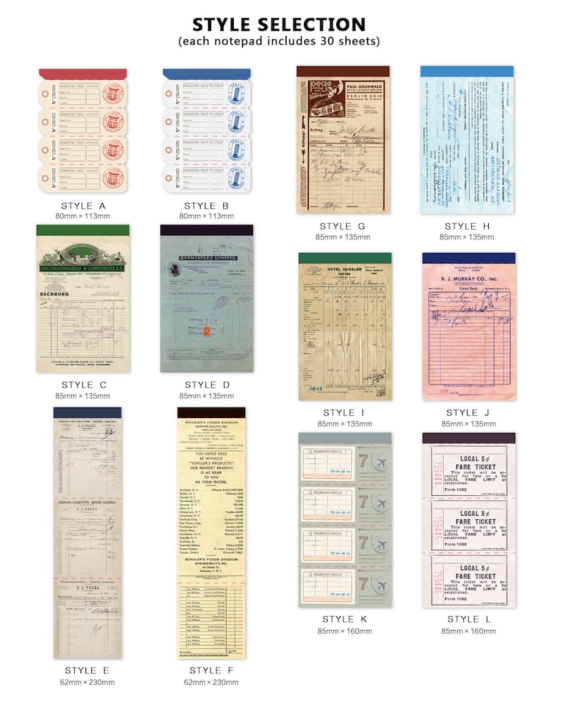 Vintage Tickets Notepad Bus Transit Tickets Memo Paper - Etsy