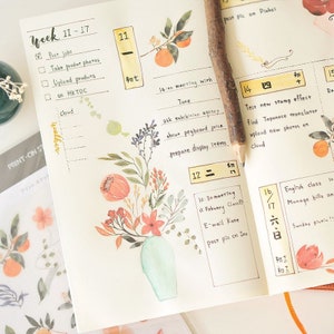 MU Lifestyle Print on Stickers 070, Watercolor Flowers and Berries Rub ...