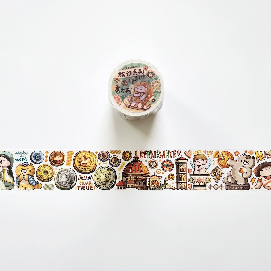 Travel to Italy Washi Tape, Meatball Travel Series Illustration Tape ...