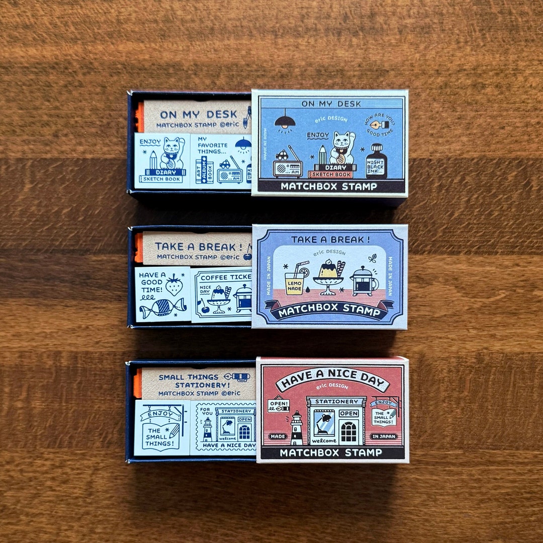 Eric Small Things Matchbox Stamps Set, Typewriter, Stationery Tools ...