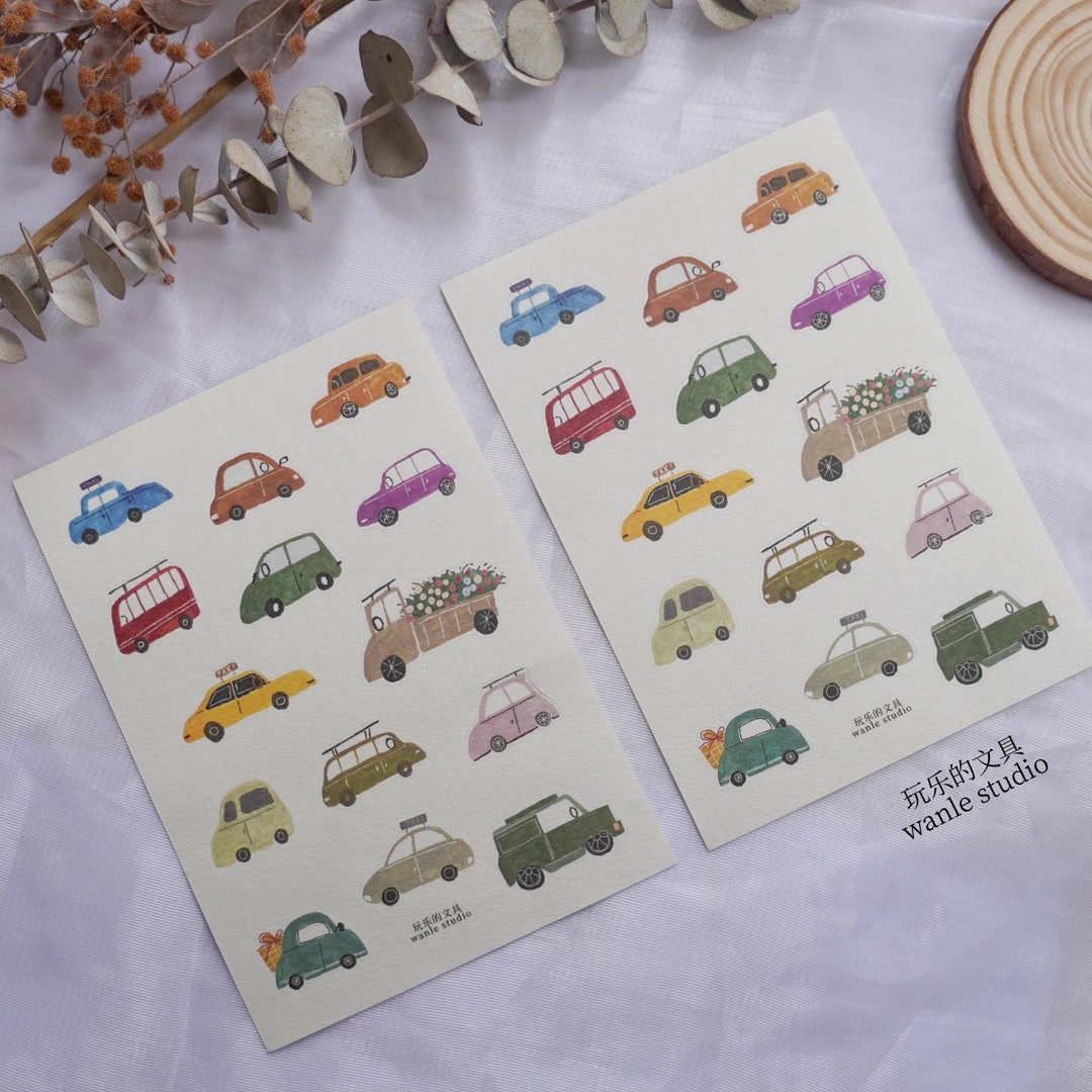 Set of 2 Car Sticker Sheets Set, Wanle Studio, Truck Doodle Kiss-cut ...