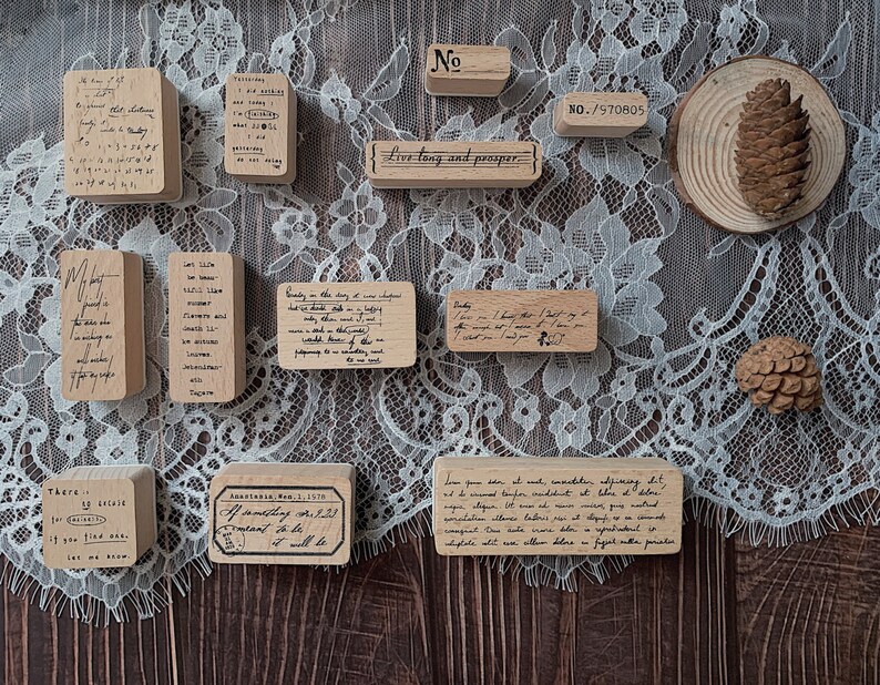 Words and Phrases Wooden Stamps Poem and Motivational Quote - Etsy