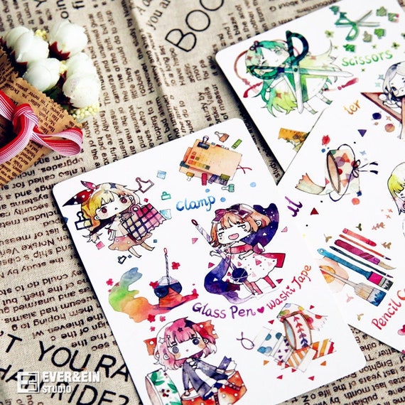 Planner Girls Postcards Set Stationery Everein Creation | Etsy