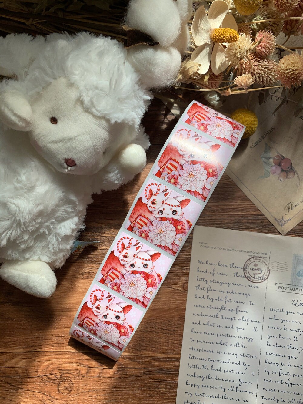 Little Fox Sticker Seals Sakura Fox Japenese Cherry Blossom | Etsy