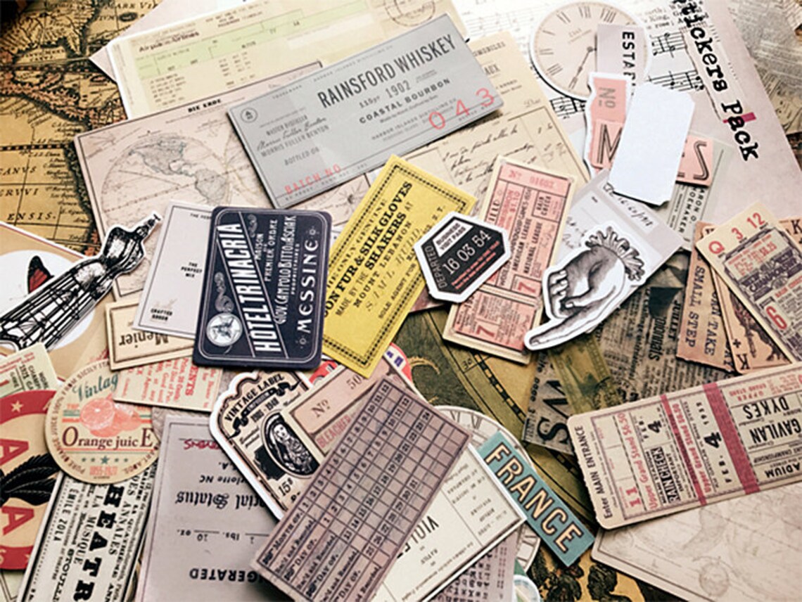 52PCS Vintage Ticket Stubs Stickers Pack Traveler's - Etsy