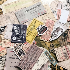 52PCS Vintage Ticket Stubs Stickers Pack, Traveler's Notebook ...