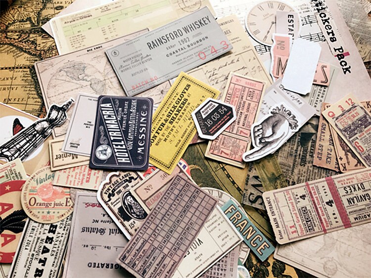 52PCS Vintage Ticket Stubs Stickers Pack Traveler's - Etsy