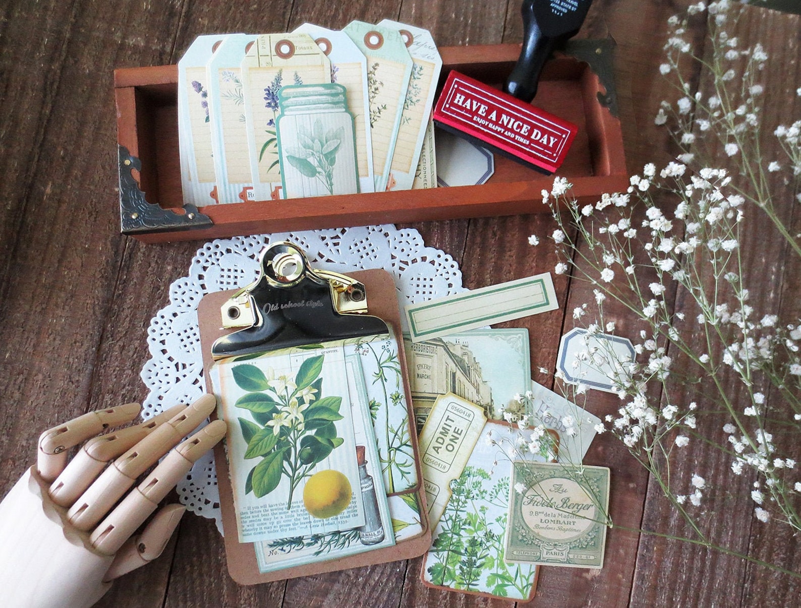 Botanical Tags Stickers Pack Vintage Plants and Herbs | Etsy