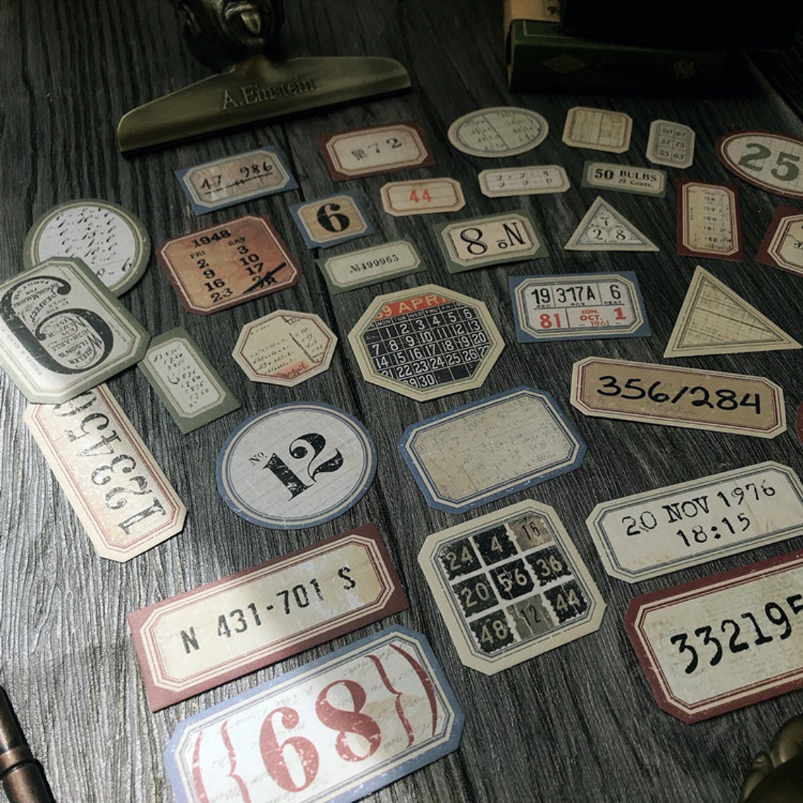 Vintage Number Labels and Tags Stickers Pack Label Stickers - Etsy