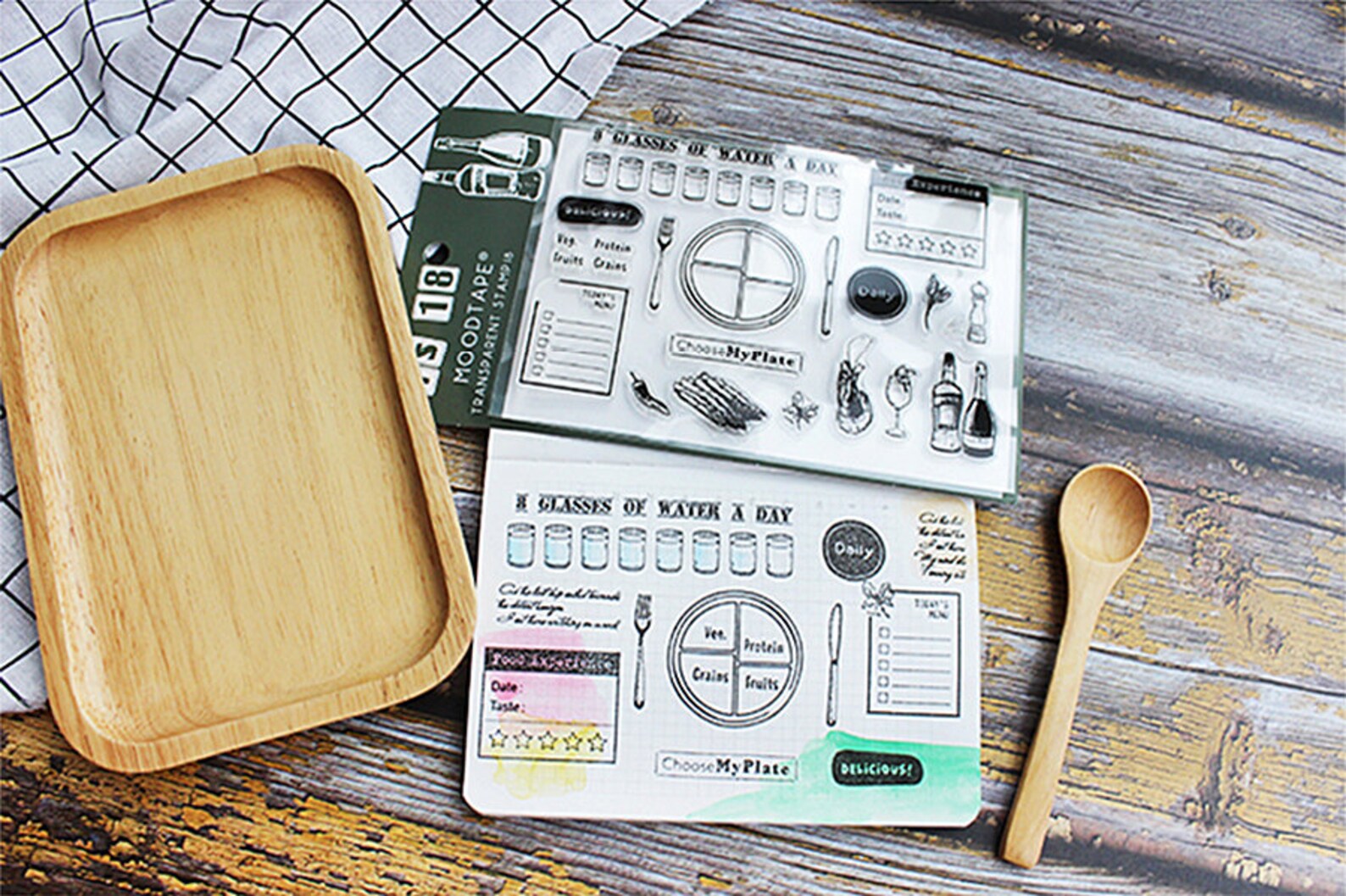 Food Tracker Acrylic Stamp Set Meal Planning Stamps for - Etsy