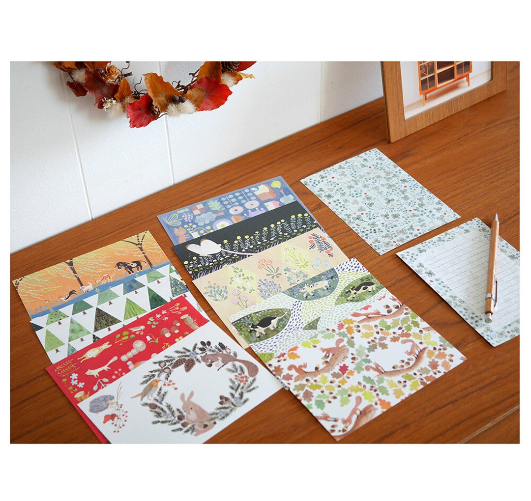 Nature Motifs Letter Paper Set B, 4legs Penchant Mushroom Illustration ...