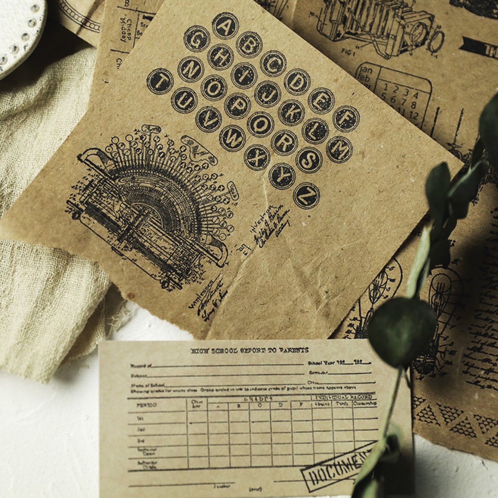 Vintage Journaling Acrylic Stamp Set, Junk Journal Stamps, Clear ...