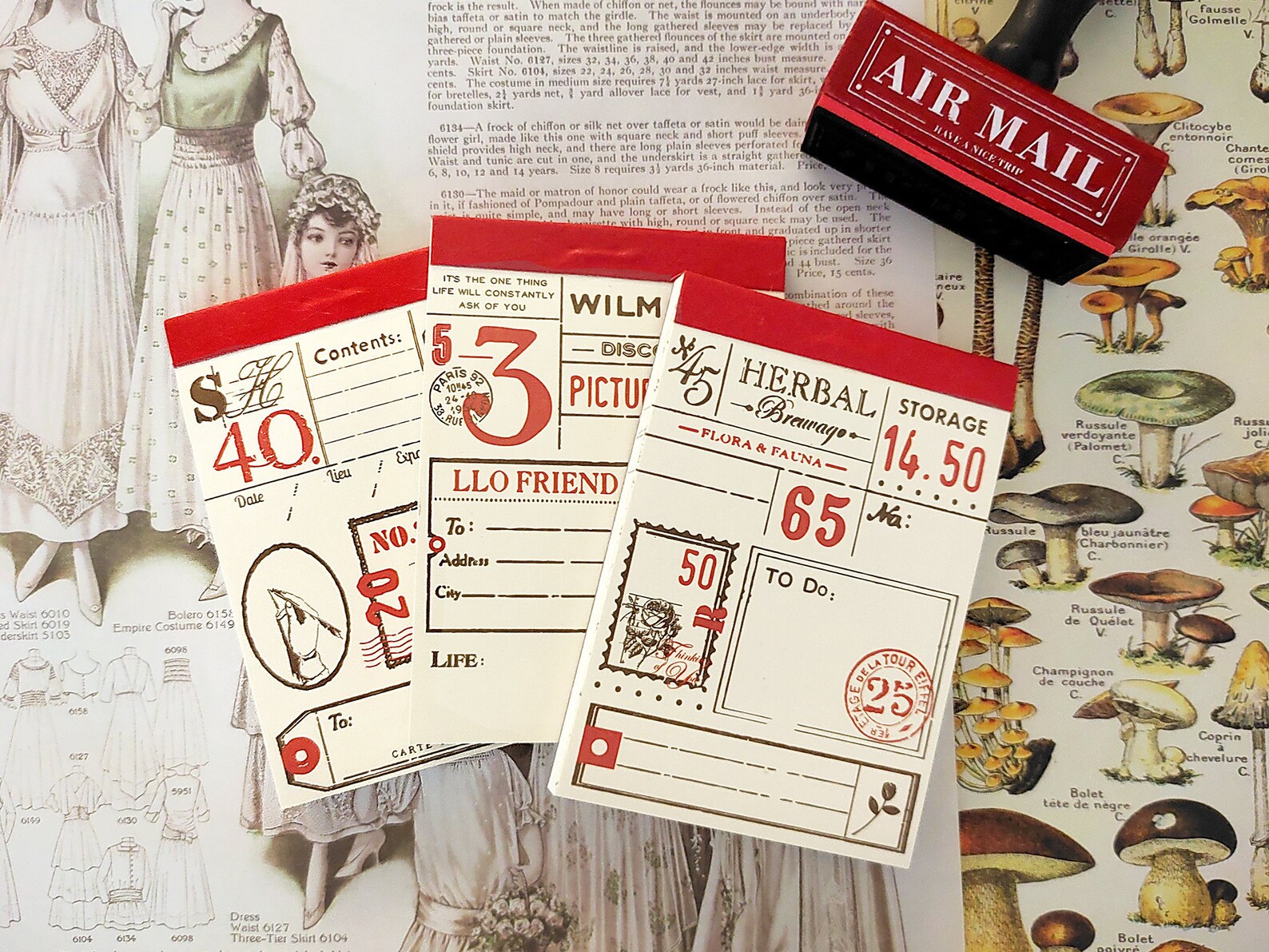 Vintage Style Notepad Keepsakes Note Paper Mushroom - Etsy