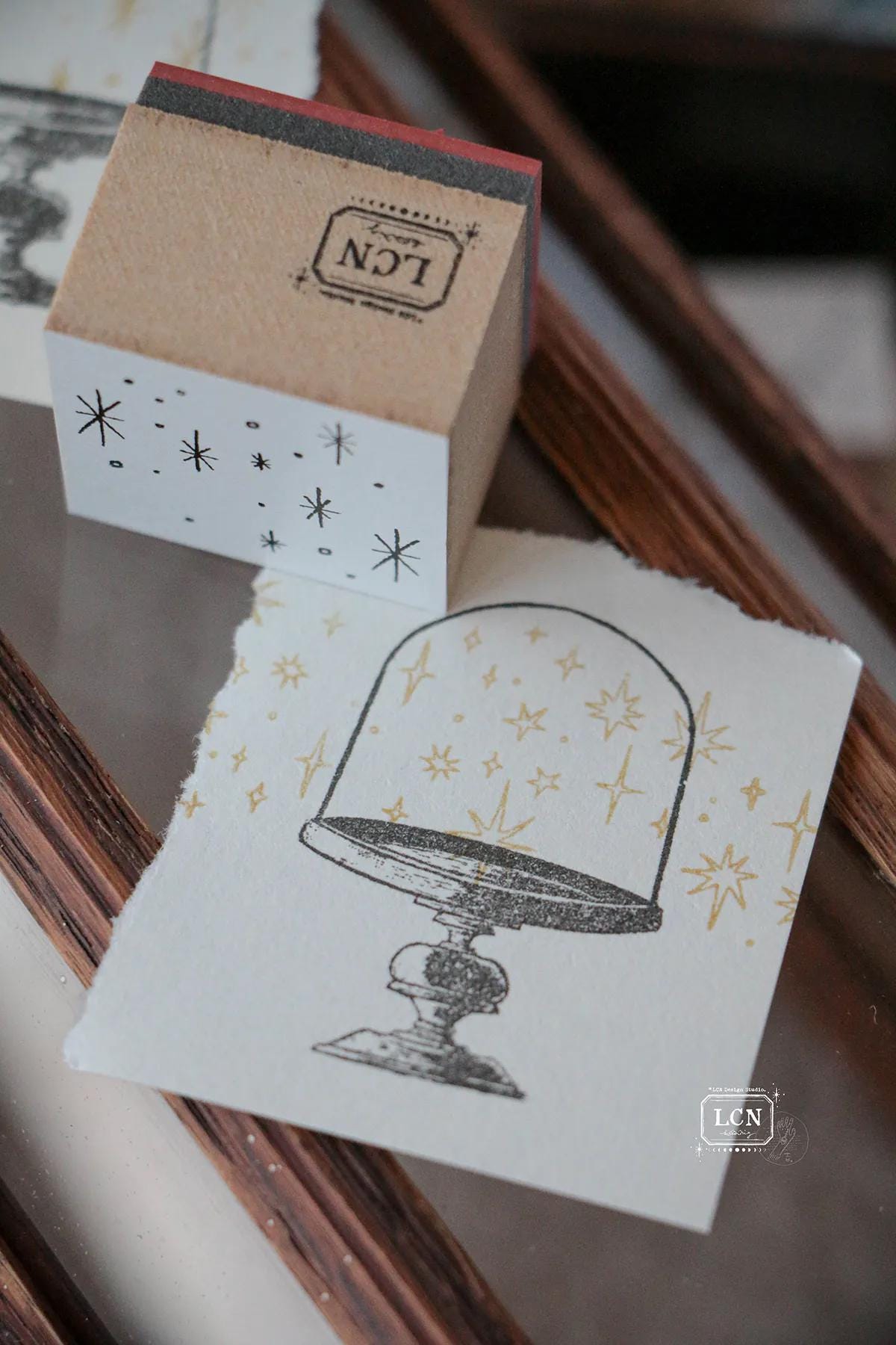 Hand Drawn Stars Rubber Stamp, LCN Design Studio Lignous Stamp, Lin ...