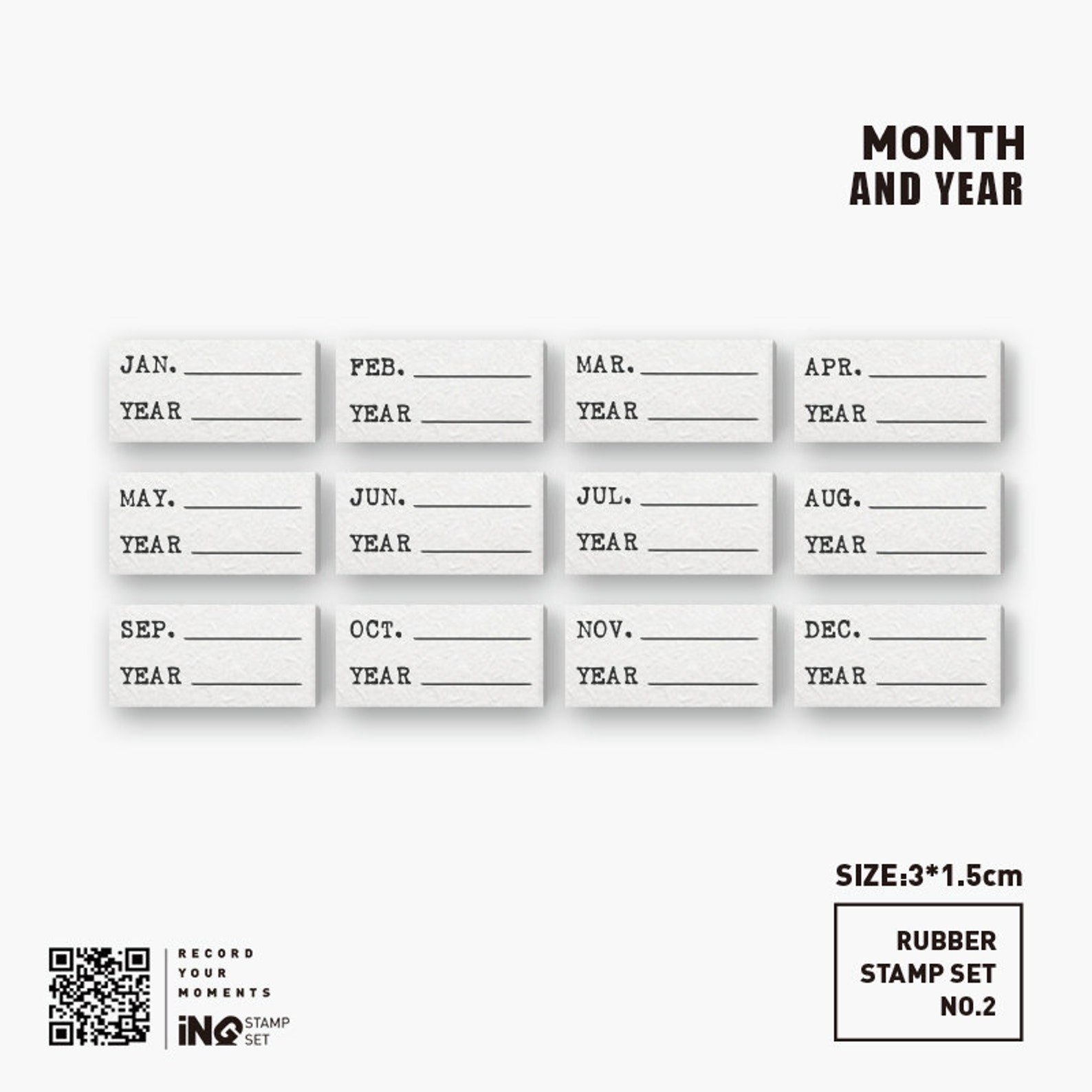 Calendar Rubber Stamps Set Month Week Date Tracker Stamps | Etsy