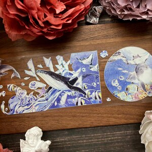 Oceans Apart Masking Tape, Extra Wide Sea Creatures Washi and PET Tape ...