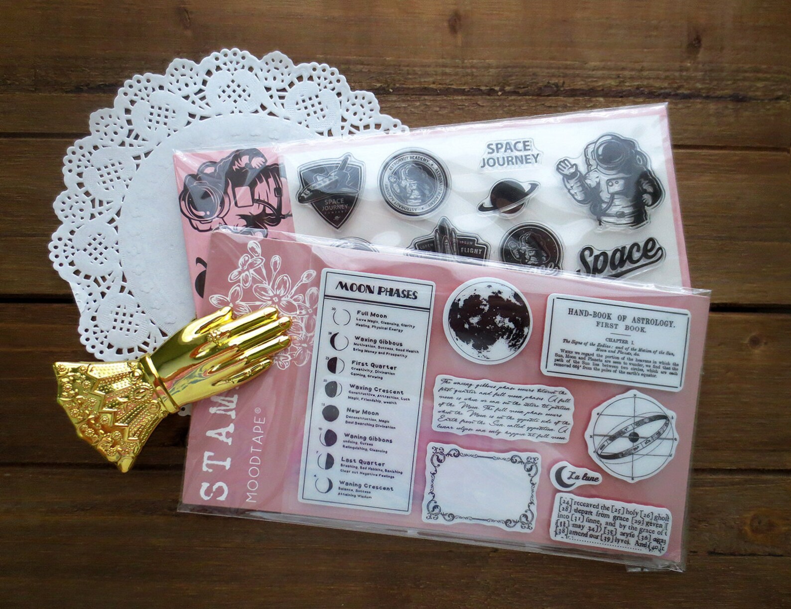 Space Themed Stamp Set Moon Phases Space Exploration Stamps - Etsy